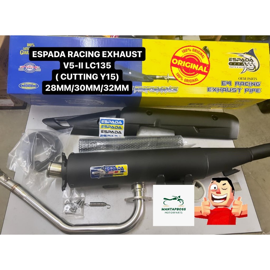 ESPADA E4/V5-II RACING EXHAUST YAMAHA LC135 V2-V7 STANDARD CUTTING Y15 EXHAUST 28MM / 30 MM ...
