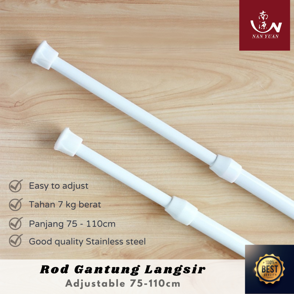 #NYC0024_Perforated Door Curtain Rod Retractable White Stainless Steel ...