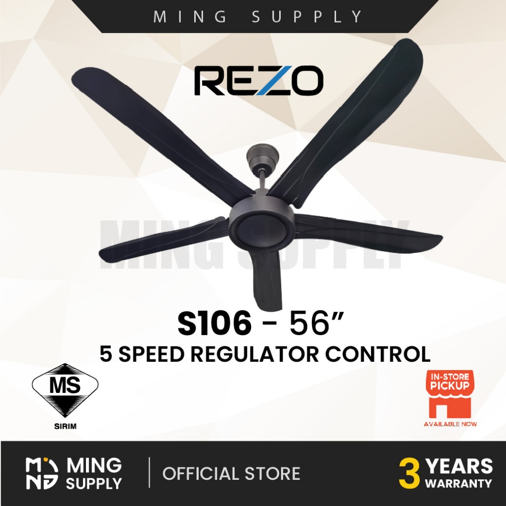 (Sirim) REZO Fan S106 Ceiling 56" VENTUS AC Motor Regulator Control 5 ...