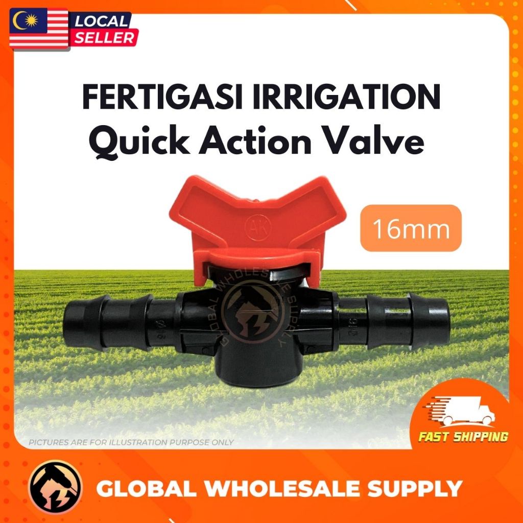 16MM QUICK ACTION VALVE LDPE PolyPipe Fertigasi Irrigation Fitting ...