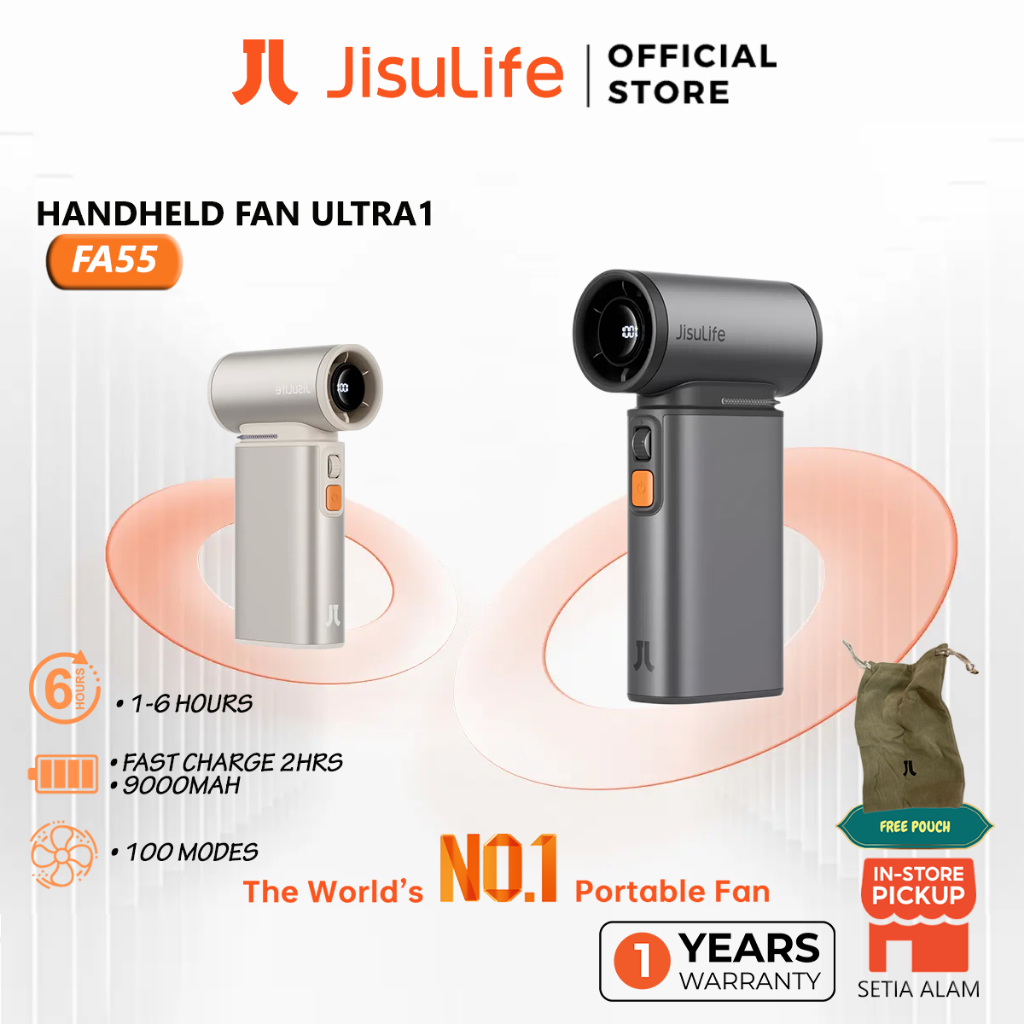 JisuLife Handheld Portable Fan Ultra1 LED 3 in 1 Battery Rechargeable ...