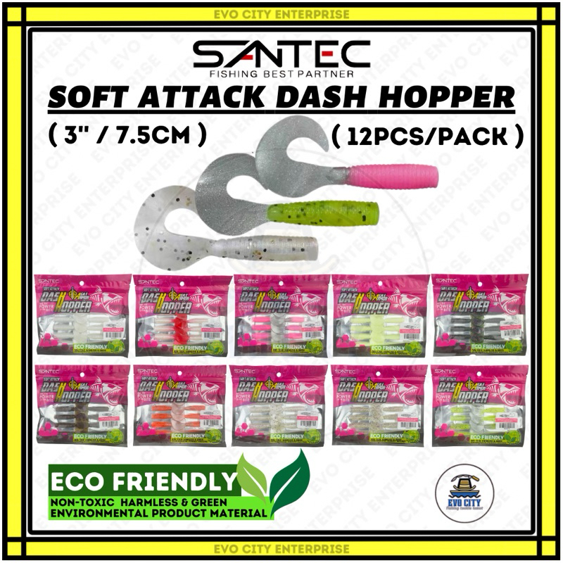 Santec 3” Soft Attack Dash Hopper Soft Lure (12pcs) | Shopee Malaysia