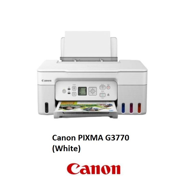 Canon PIXMA G3770 (White) AIO Wireless Refillable Ink Tank Printer with ...