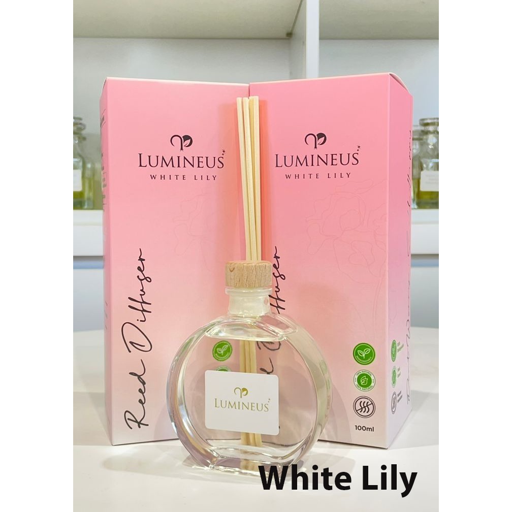 Lumineus Reed Diffuser I White Lily I Plant Base I 100% Biodegradable I ...