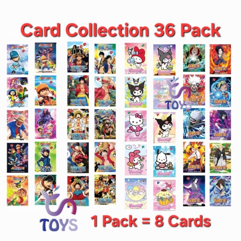 36Pack Anime Card Collection Boiboiboy Naruto One Piece Sanrio Mobile ...