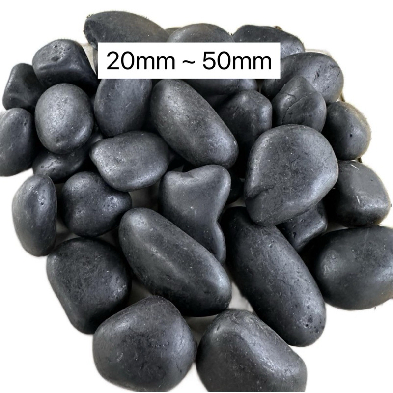5KG Black Polished Pebble Stone Batu Hitam berkilat Gardening Landscape ...