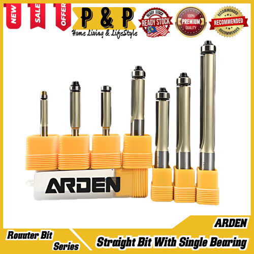 ARDEN Router Bit - Straight Bit with One Bearing #45 / #47 / #47FH ...