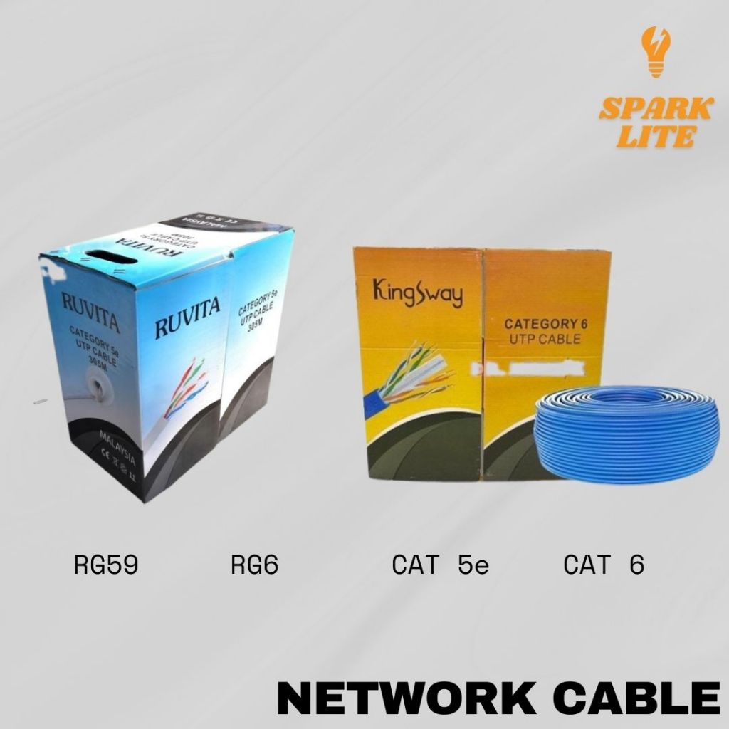 KINGSWAY / RUVITA CAT 5e, CAT 6, RG59, RG6 UTP Cable Network Cable ...