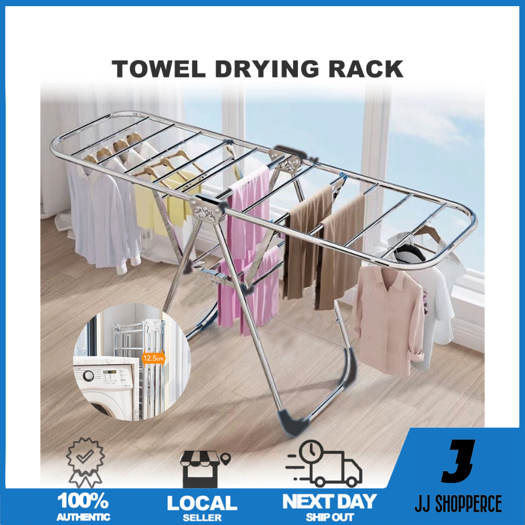 [MY] Towel Drying Rack/ Floor-standing Folding Rack/ Stainless Steel ...
