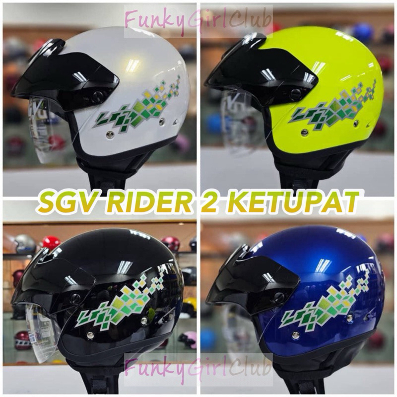 HELMET SGV KETUPAT RIDER 2 SHAPE LIKE HELMET CRUISER VISOR CLEAR ...