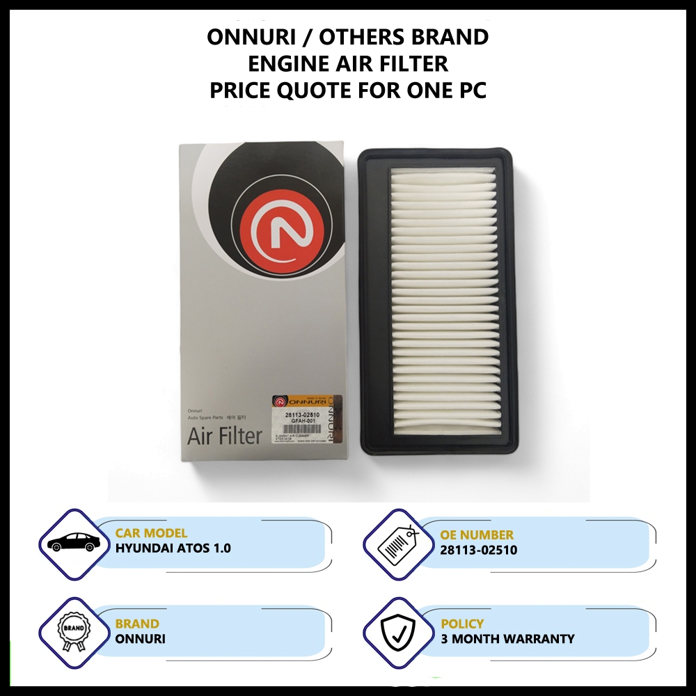 Hyundai Atos 1.0 Korea Aftermarket Air Filter (28113-02510) | Shopee ...
