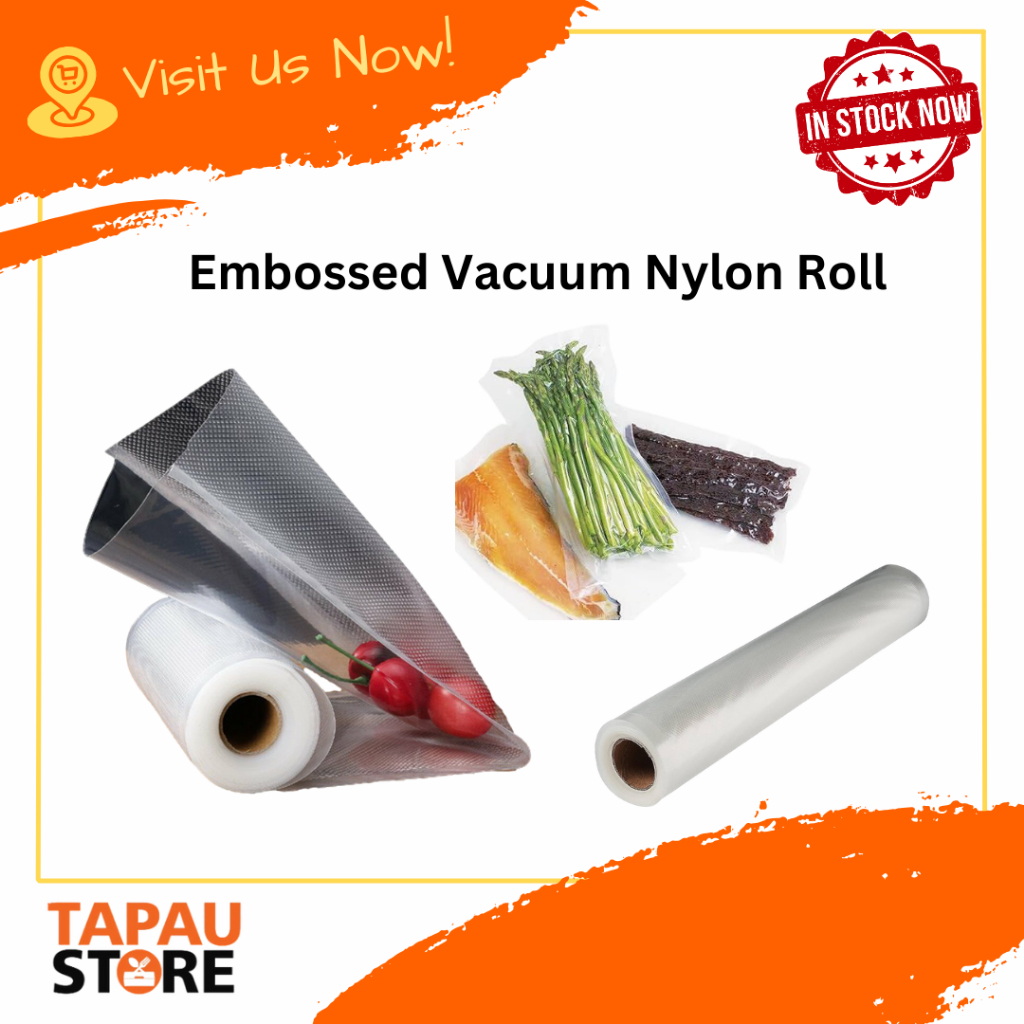 (15m/roll) Embossed Vacuum Nylon Roll / Nylon Bag Roll with 1 side ...
