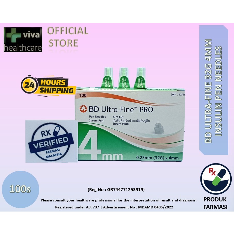 (Exp:02/28) BD UltraFine Pro Plus 4MM 32G Micro-Fine Microfine Ultra ...
