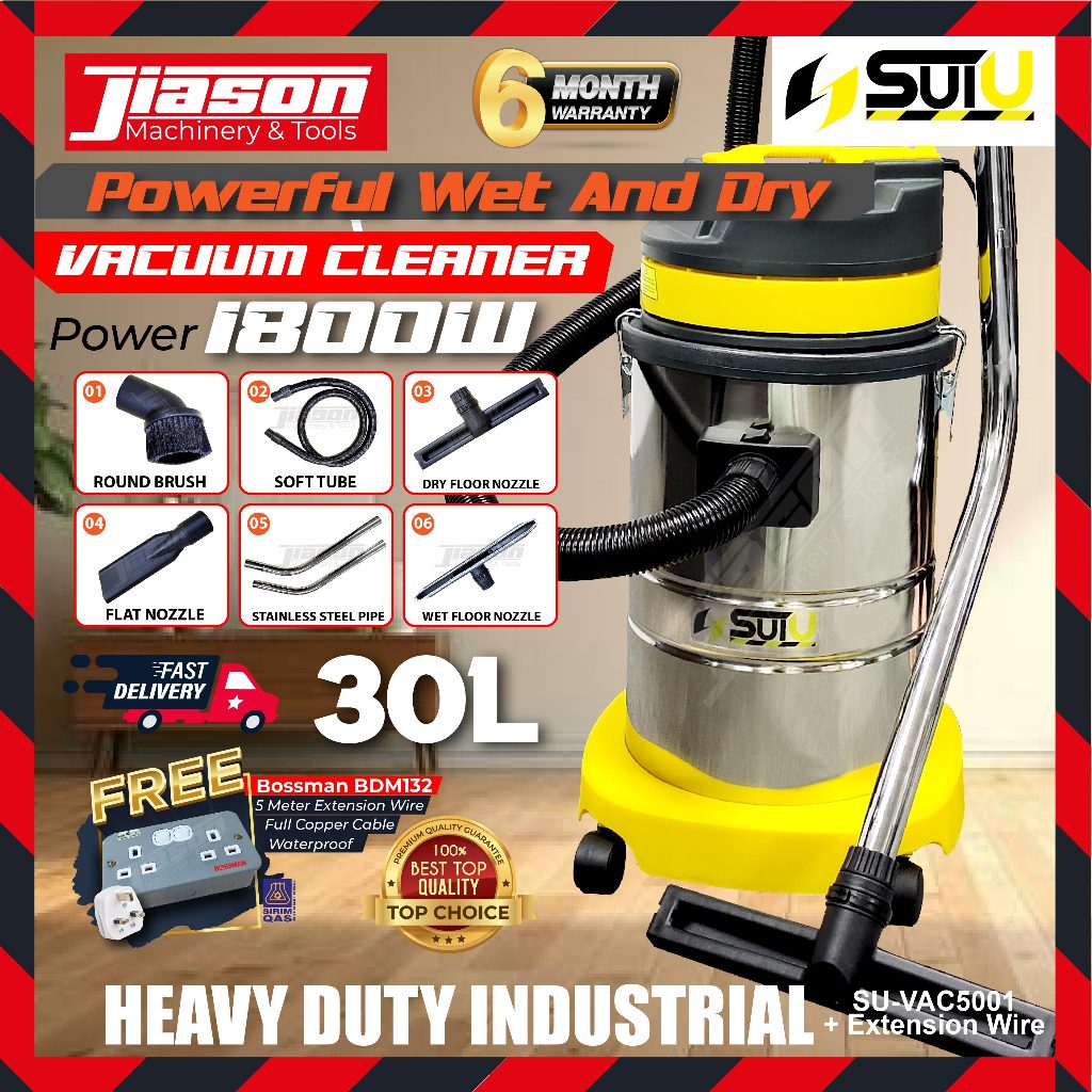 SUI U / SUIU VAC5001 30L Heavy Duty Industrial Wet & Dry Vacuum Cleaner ...