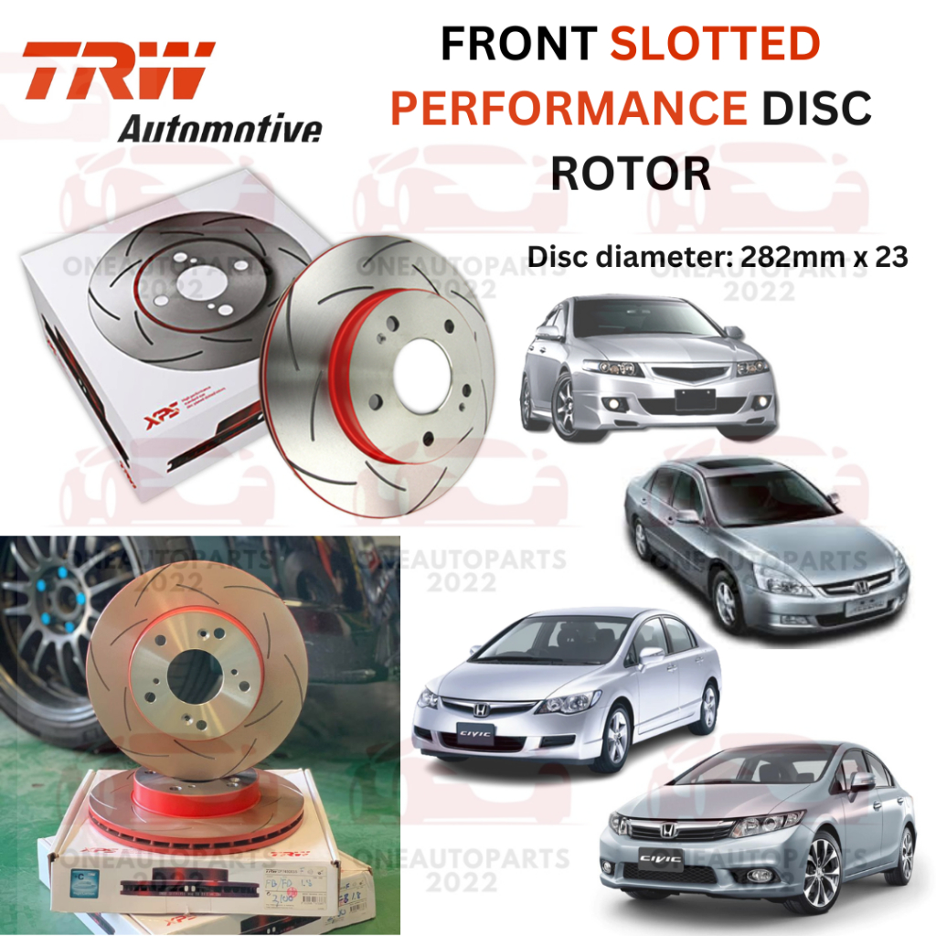 TRW XPS FRONT SLOTTED PERFORMANCE DISC ROTOR HONDA CIVIC FD FD1 FD2 1.8 ...