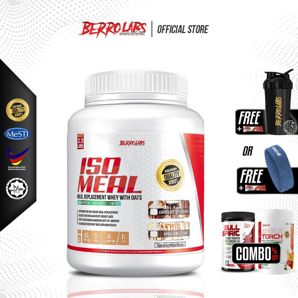 Iso Meal Whey Protein 2 in 1 Meal Replacement 2.3lbs (1.1kg) Halal ...