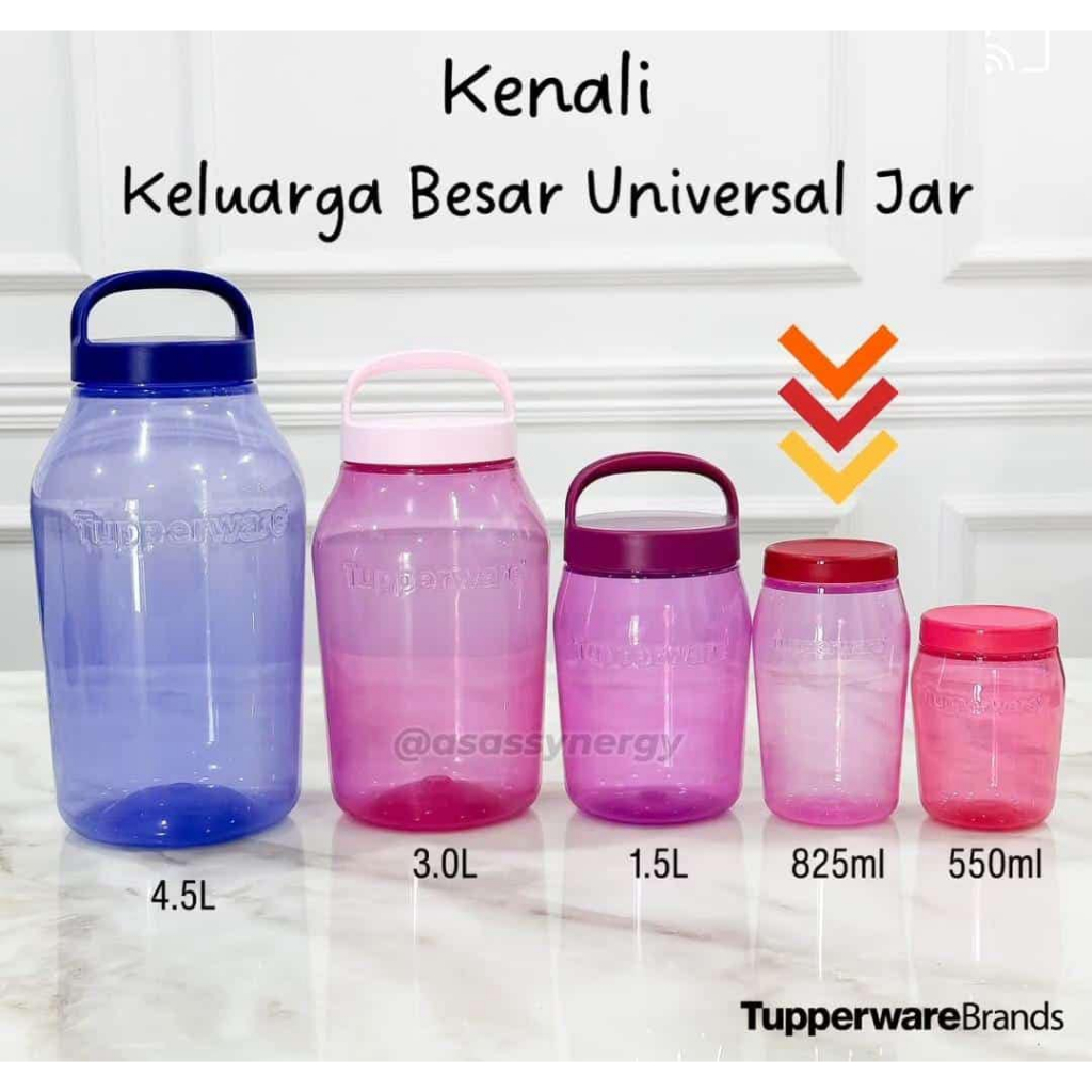 Tupperware Airtight Universal Jar 325ML / 550ML / 825ML / 1.5L/ 3L / 4.5L food container balang ...