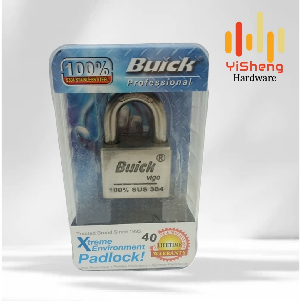 BUICK S304 (40mm / 50mm) Stainless Steel Key A Like Padlock / Kunci ...