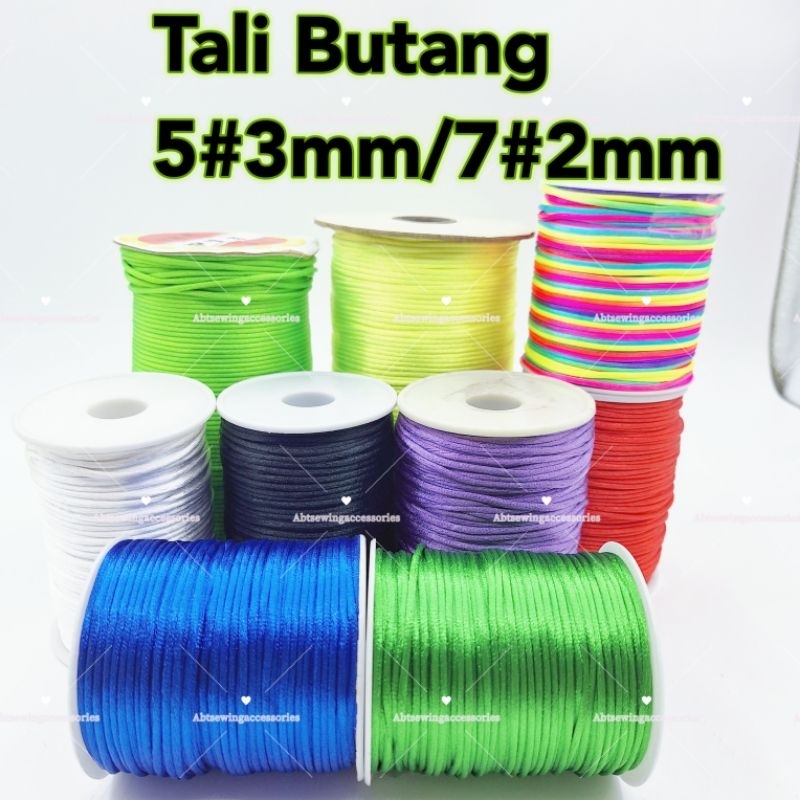 1 Mete2mm/3mmTali Satin/Tali Butang Baju/Tali Lubang Butang Nylon Satin ...