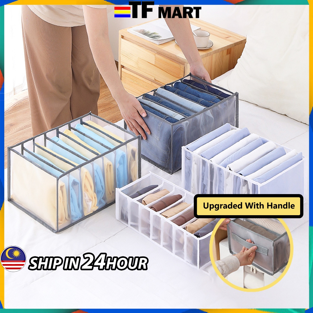 3/7/9/11 Grids Underwear Tudung Clothes Organiser Box Stackable ...
