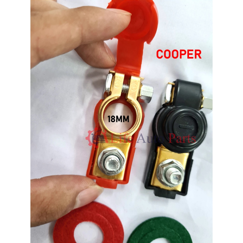 (1 SET) Car Battery Terminal Copper Battery Clamp Terminal Kepala ...
