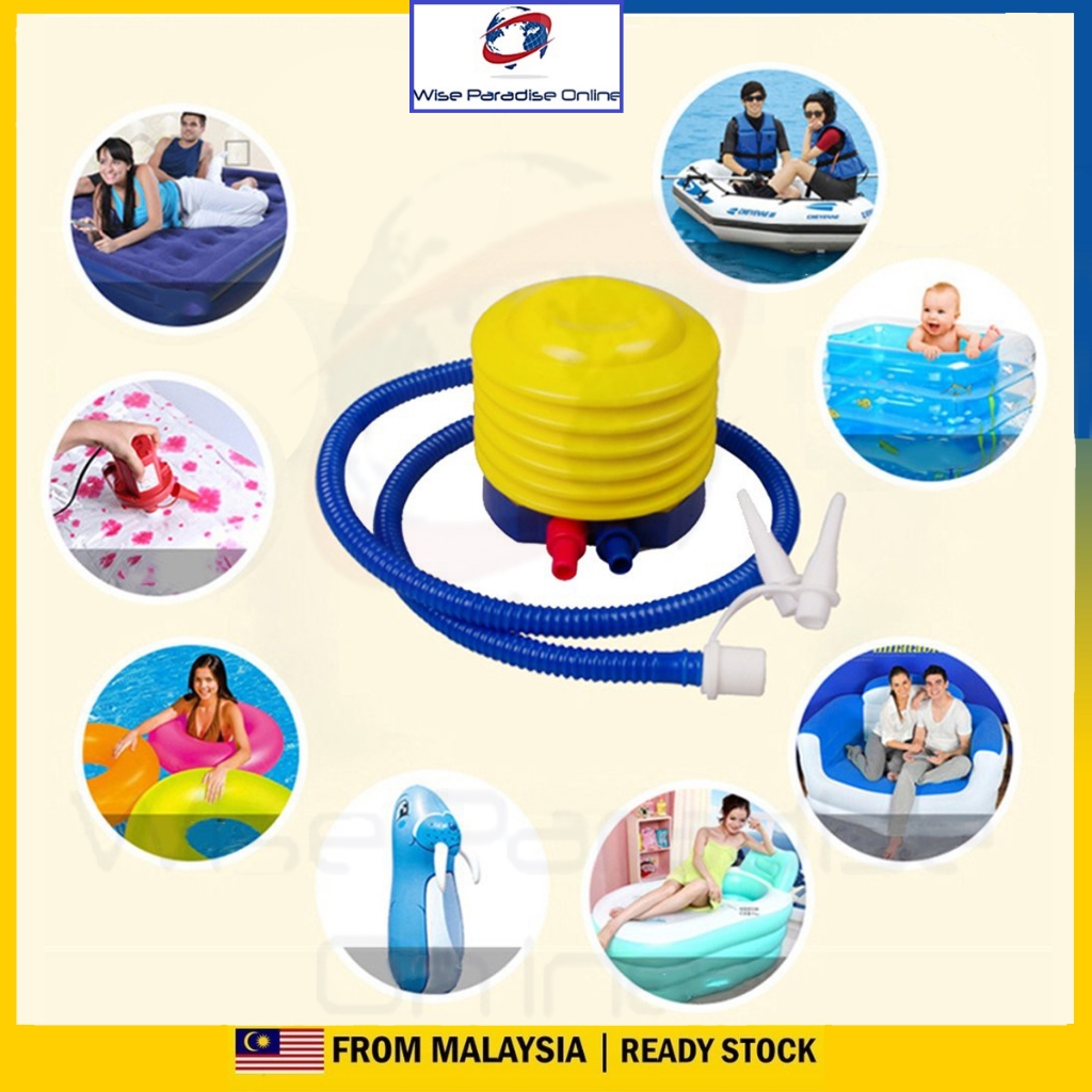 Inflatable Manual Pump Swimming Pool Swim Ring Pump Balloon Portable ...