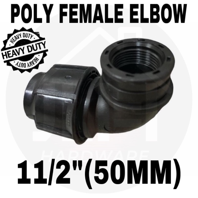 (HEAVY DUTY) 11/2" 50MM POLY FEMALE ELBOW HDPE FEMALE ELBOW | Shopee ...