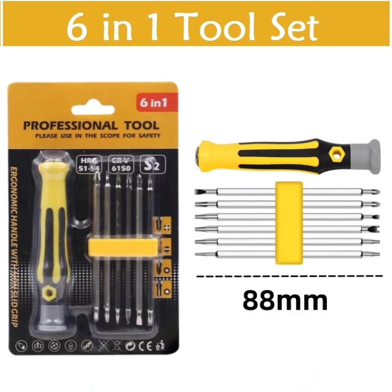 6 in 1 Tool Set Screwdriver Set Pemutar Skru Set | Shopee Malaysia