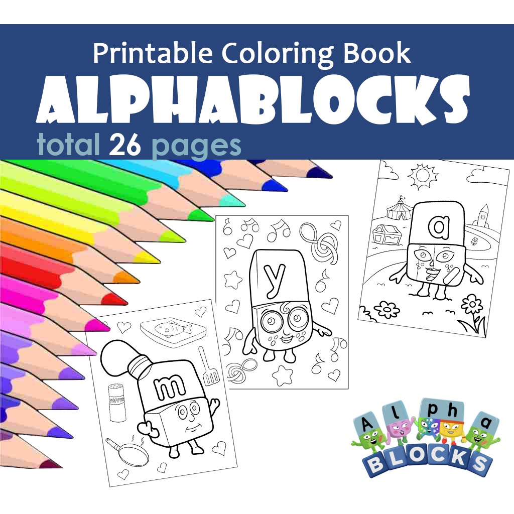 [Softcopy PDF] Alphablocks / Numberblocks Math Coloring Book Printable ...