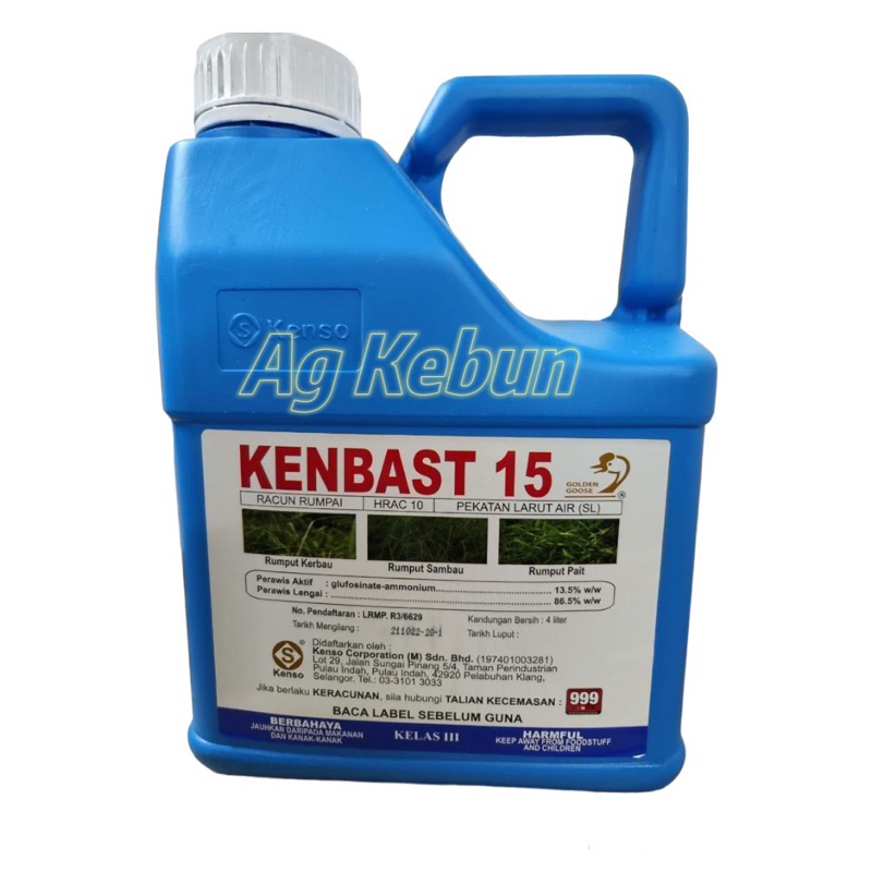 Kenso Kenbast 15 4L Glufosinate Ammonium 13.5% Racun Rumput Rumpai ...