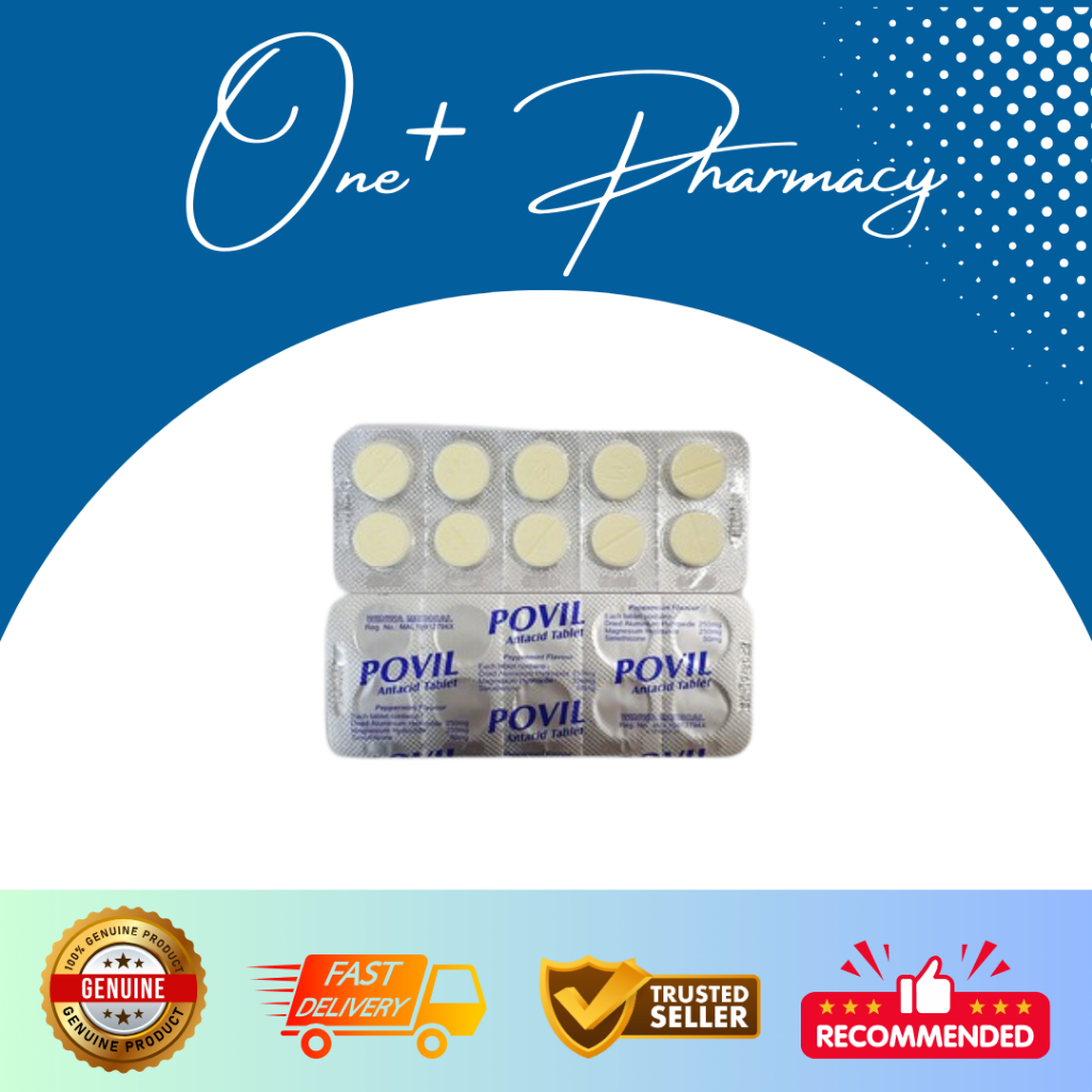 Povil Antacid Tablet (peppermint flavour) 保胃胃痛药片 (10's/strip) | Shopee ...