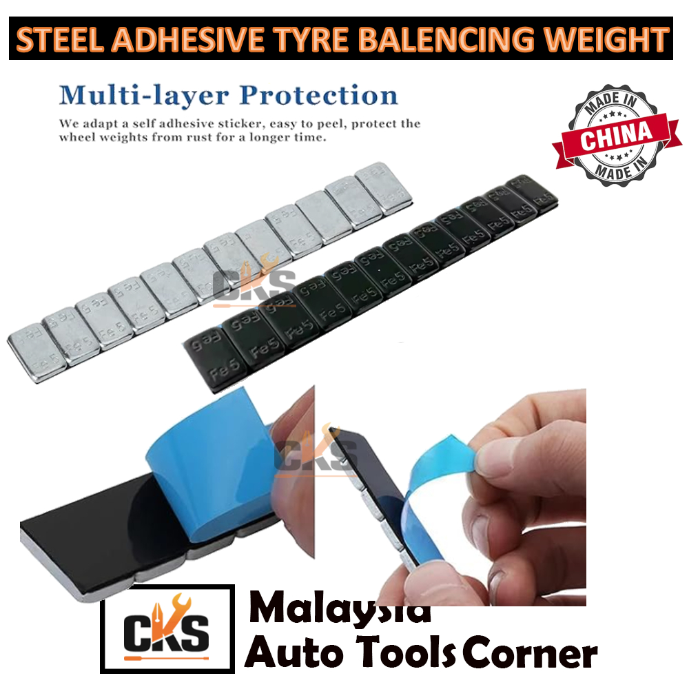 Balencing Wheel Weight Black Adhesive Weights 12 X 5G Wheel Tyre ...