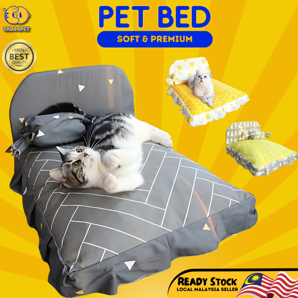 Cat Bed Dog Bed with Free Pillow Washable Waterproof Large Pet Bed ...