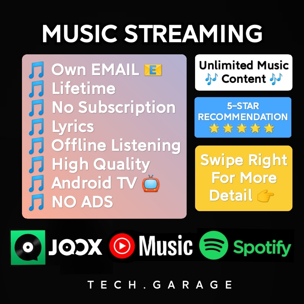 Music Streaming Bundle JOOX Premium VIP K-Plus + YouTube YT Music [Android & Windows] 🔥📺💻📱 ...
