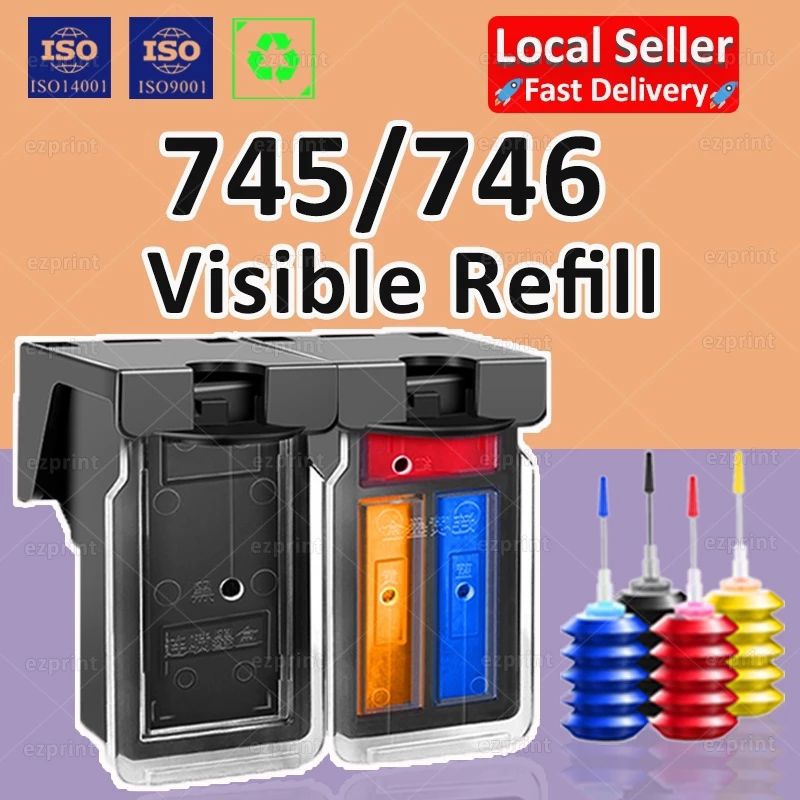 Compatible Canon PG745XL ink 745 746 Refillable Ink Cartridge | Shopee ...