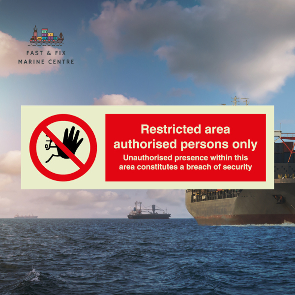 RESTRICTED AREA AUTHORIZED PERSONS ONLY (100MM X 300MM) (IMPA CODE ...