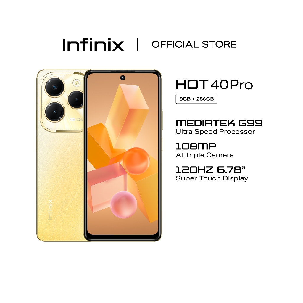 Infinix Hot 40Pro Smartphone(256GB+ up 16GB) Mediatek G99 108MP AI ...