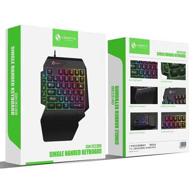 One handed gaming keyboard Gaming LED Backlit RGB Keyboards USB Light ...