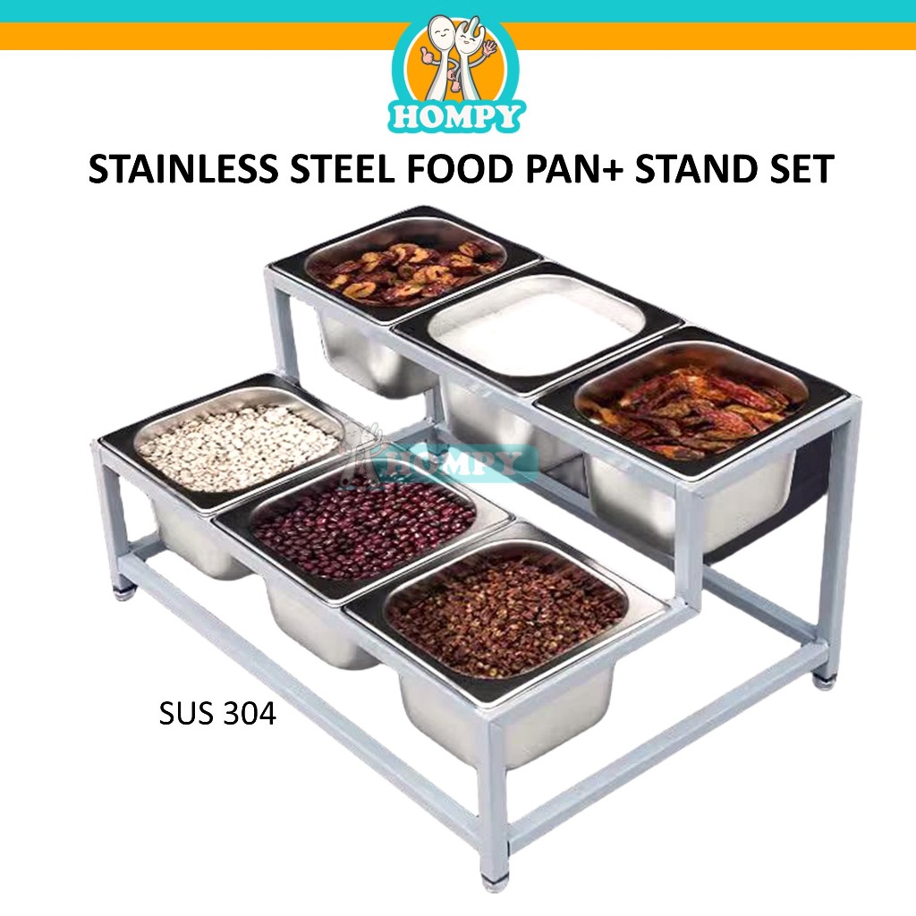 1/6 GN Pan Dengan Rak GN Pan Rak sos Pan Dulang makanan Pan Rak dapur ...