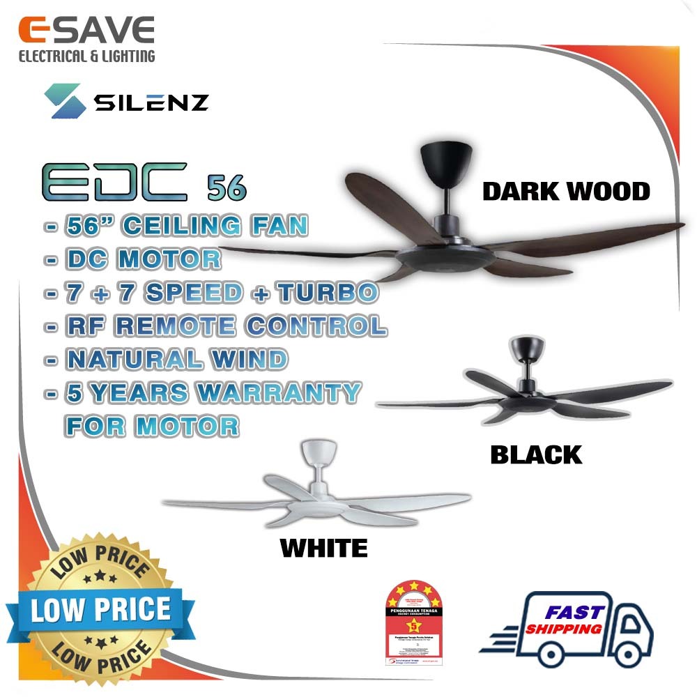 SILENZ 56" / 42" REMOTE CONTROL DC MOTOR 7 SPEED + REVERSE FUNCTION ...
