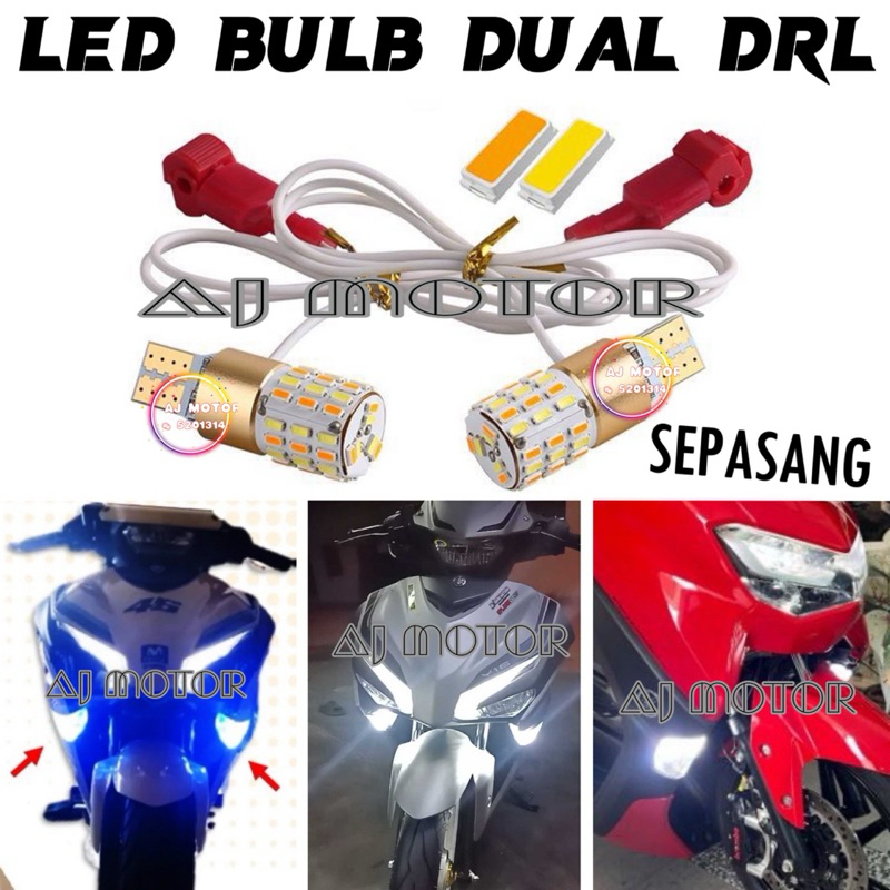 [ LED BULB DRL DUAL FRONT SIGNAL ] YAMAHA NVX155 XMAX250 Y15ZR Y16ZR ...