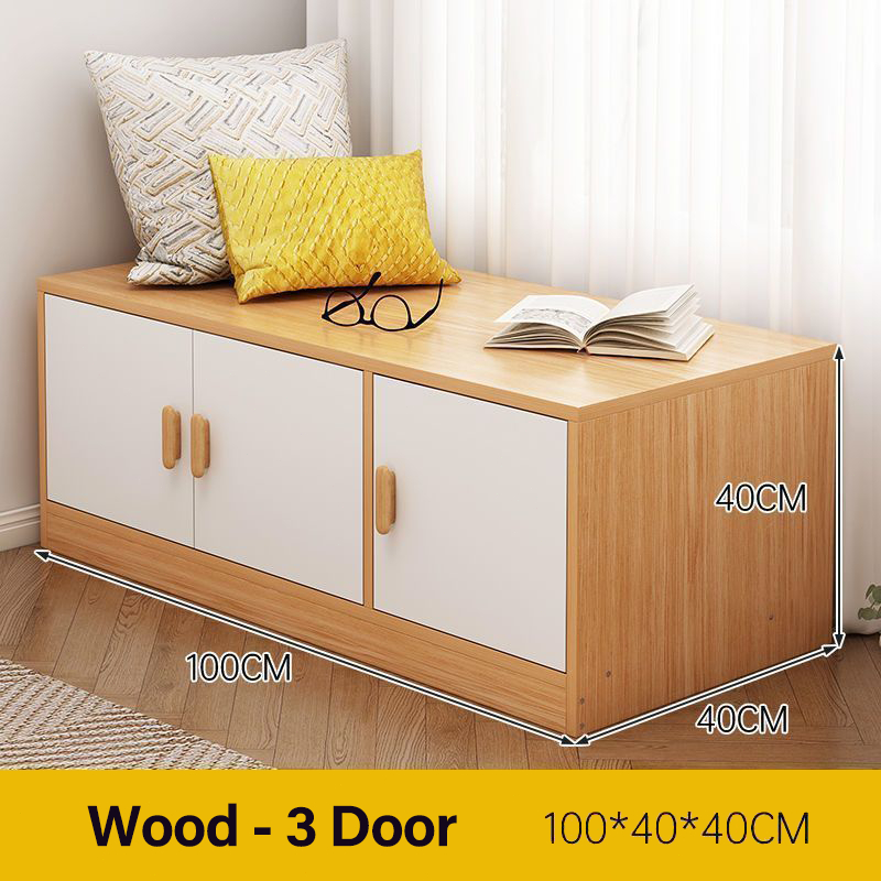 DO 2/3 Door Bay Window Storage Cabinet Balcony Floor Low Cabinet Home ...