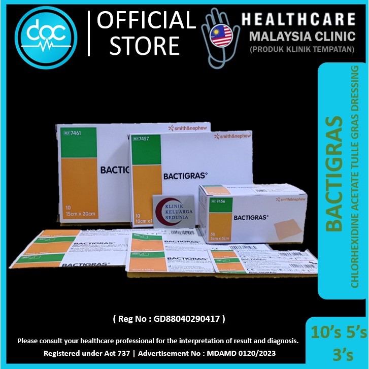 Bactigras Smith & Nephew Acetate Tulle Gras Dressing SN S&N bactigrass ...