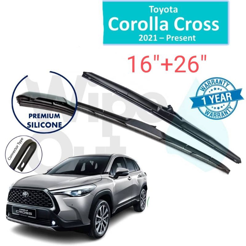 TOYOTA CROSS 2021-2025 16"/26" 3 SECTION SILICONE WIPER BLADE | Shopee ...