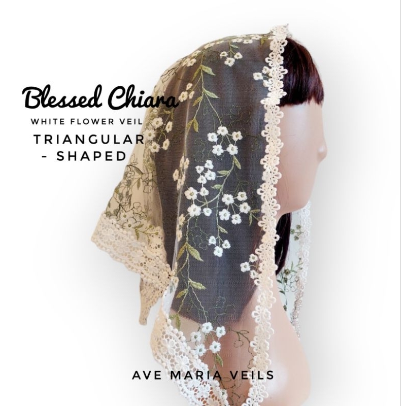 Blessed Chiara Badano White Flower/ Green Leaves Veil (Holy Mass ...