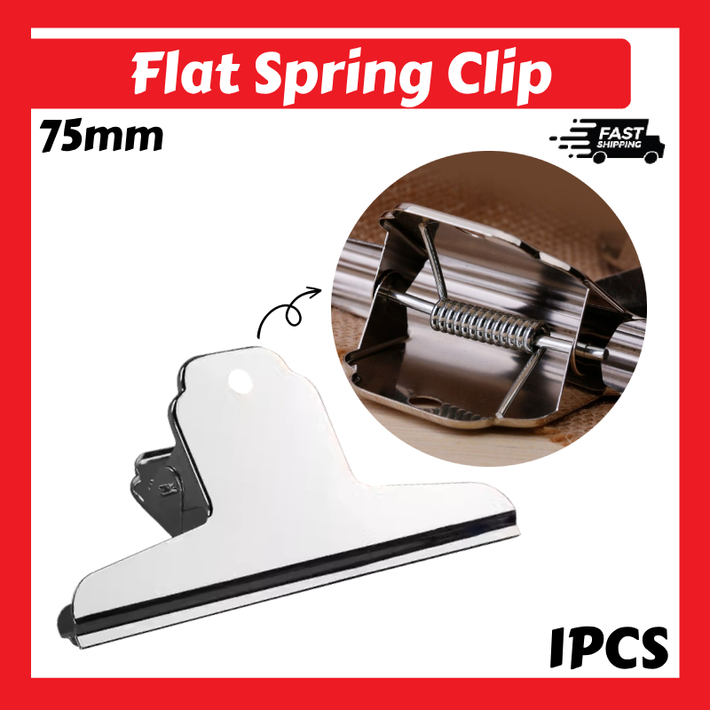 75mm / Stainless Steel Flat Spring Clip / Paper Document / 3-Inch ...
