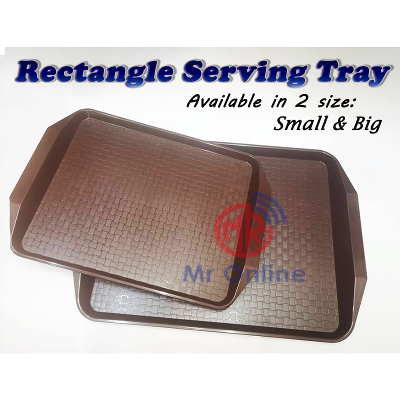 Rectangle Serving Tray/Betterware Serving Tray Rectangle Shape/Plastic Rectangle Tray/Dark Brown ...