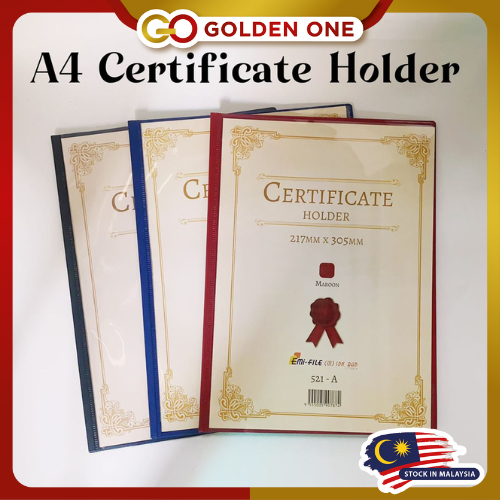 EMI-FILE Certificate Holder-With Rigid Cover 521-A | Shopee Malaysia