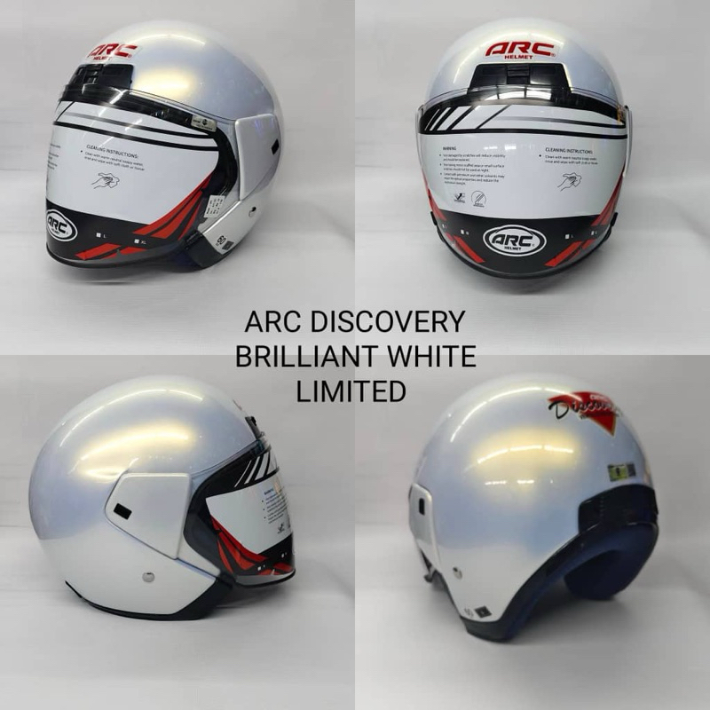 HELMET ARC DISCOVERY BRILLIANT WHITE (L/XL) | Shopee Malaysia