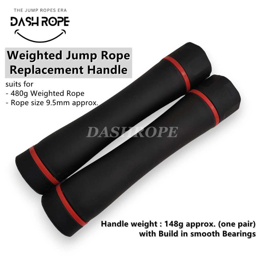DASH ROPE Replacement Handle for 480g Weighted Skipping Ropes set 10mm ...